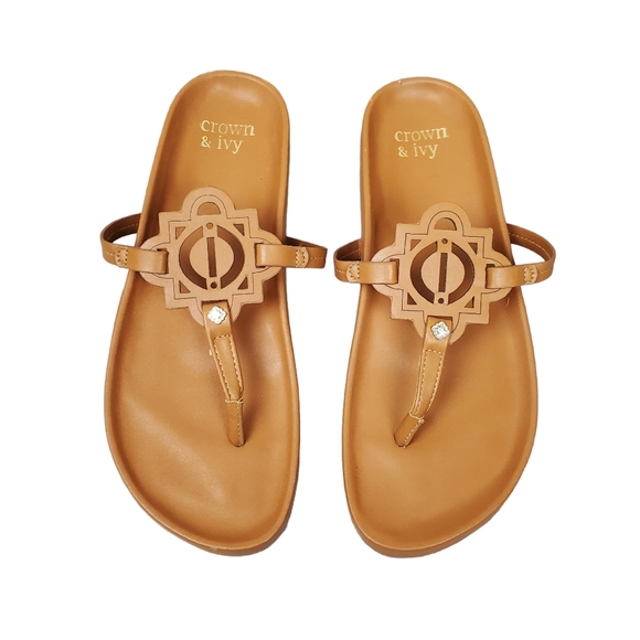 crown & ivy | Shoes | Crown Ivy Womens Wylie Cognac Tan Faux Leather ...